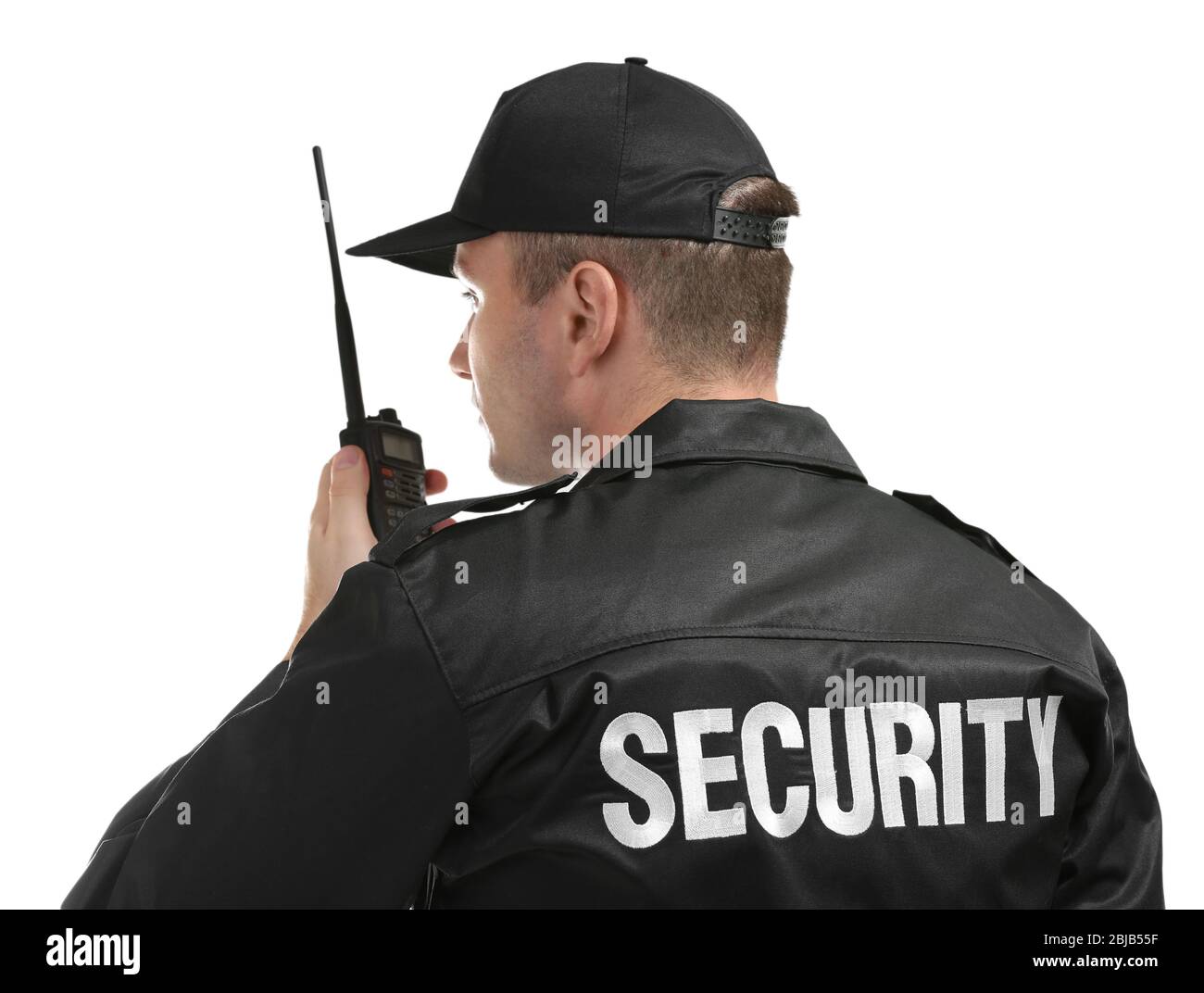 Male security guard isolated on white Stock Photo - Alamy