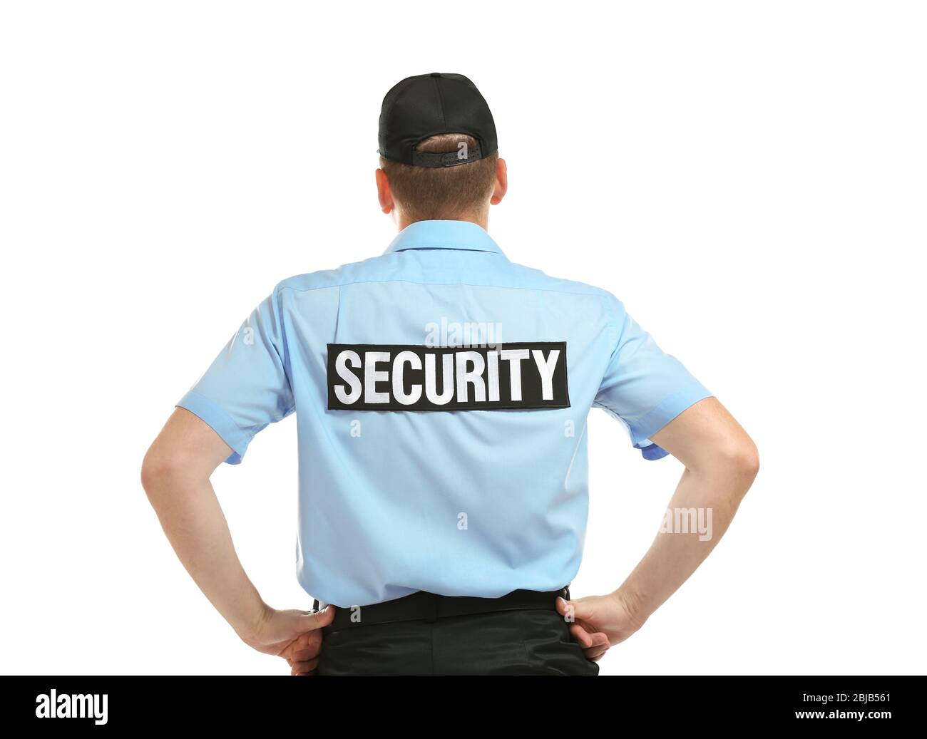 Male security guard isolated on white Stock Photo - Alamy
