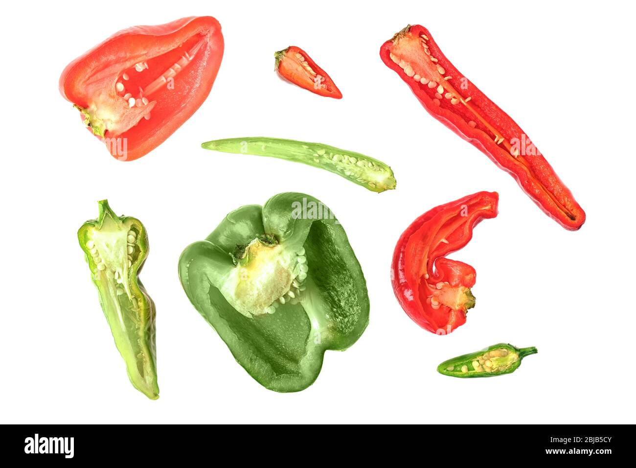 Pepper slices isolated on white Stock Photo - Alamy