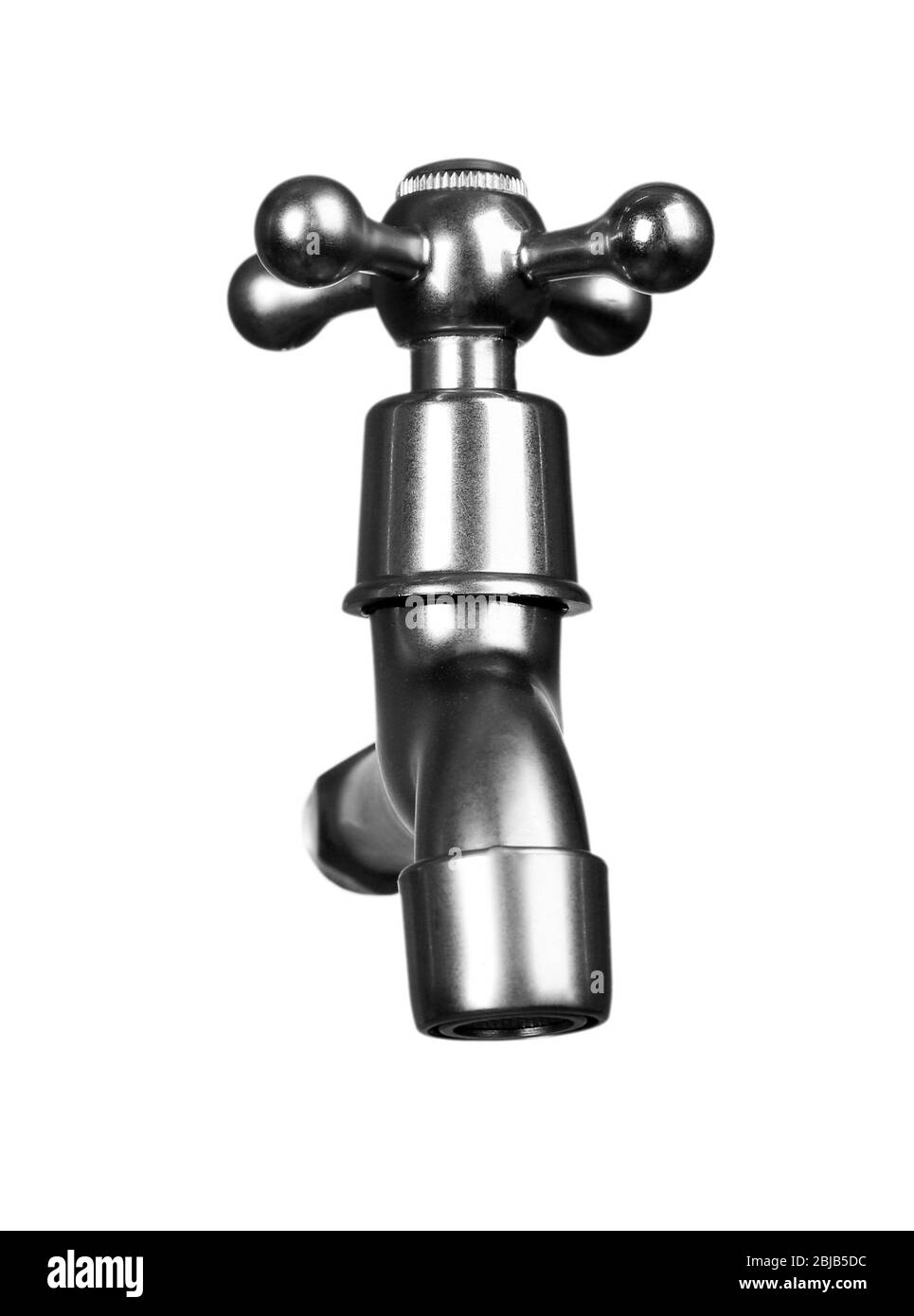 Metal tap isolated on white, saving water concept Stock Photo - Alamy