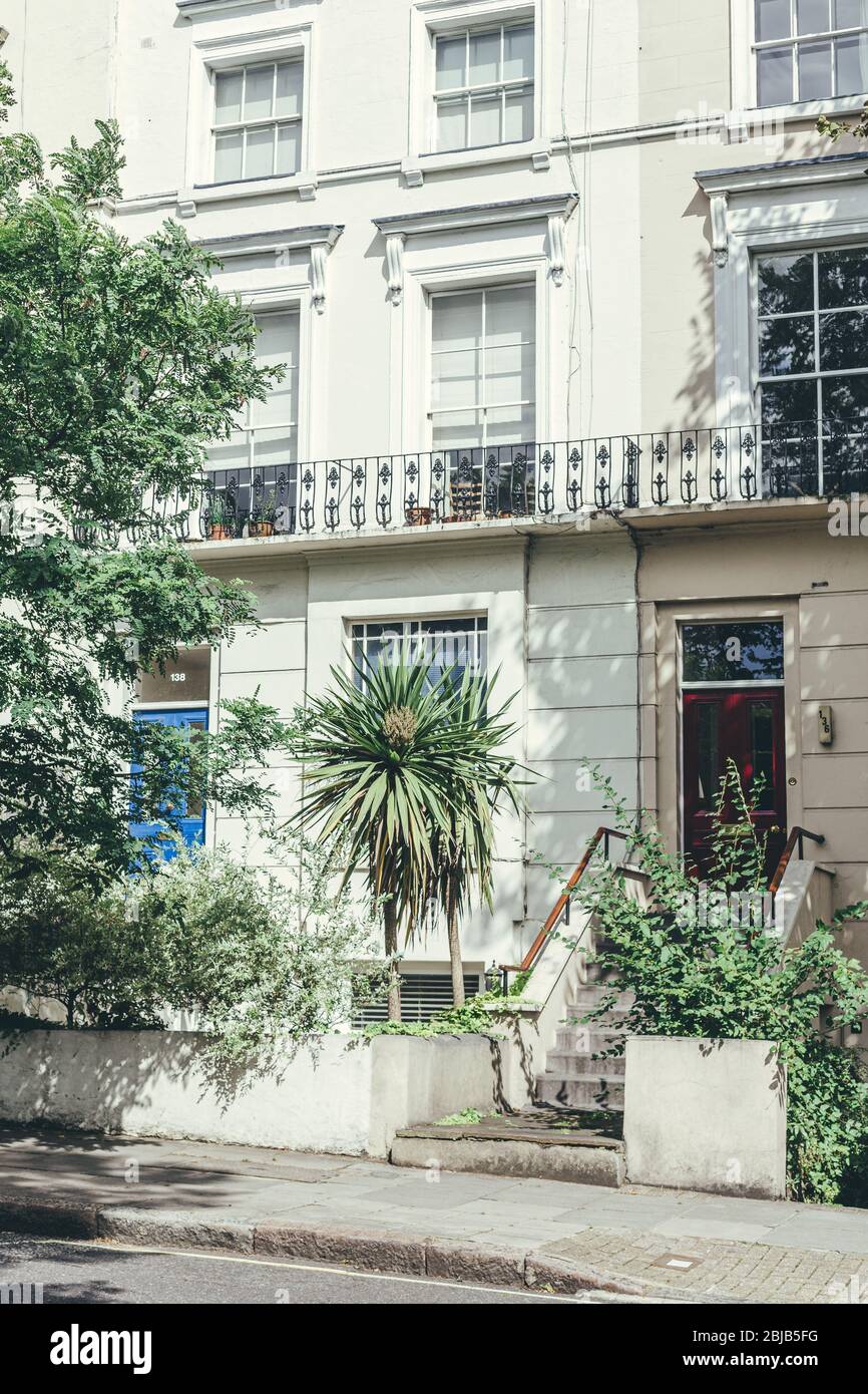London/UK-30/7/18: typical British terrace houses in St John's Wood ...