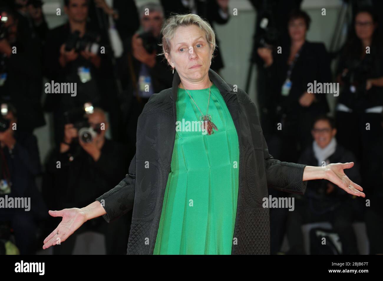 VENICE, ITALY - SEPTEMBER 04: Frances McDorman walks the red carpet of ...