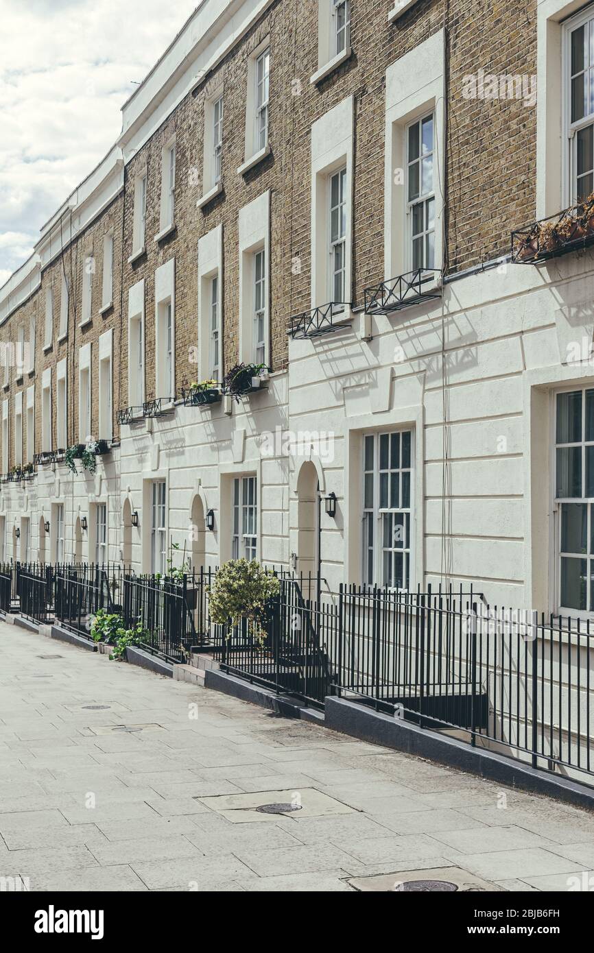 A row of typical British Georgian terrace houses. Terrace house is a ...