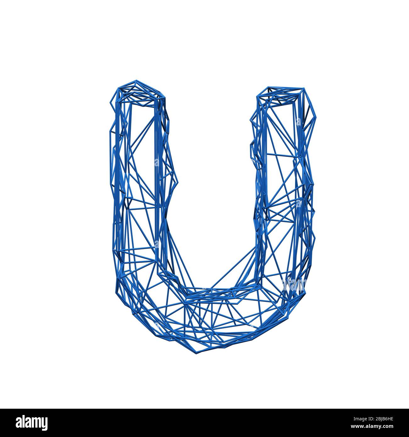 Letter U wire frame low poly alphabet. 3D rendering Stock Photo - Alamy