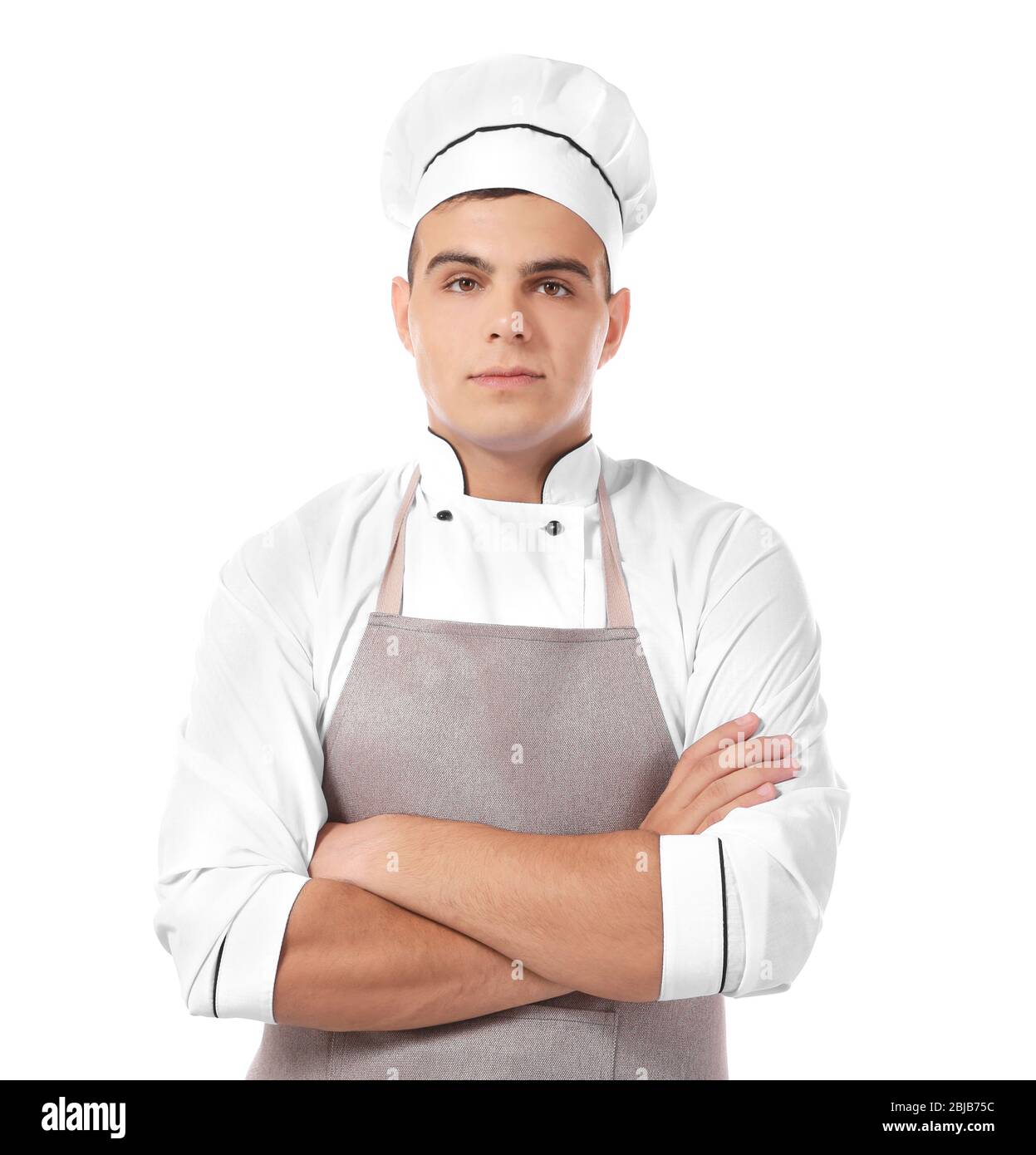 Young handsome chef cook isolated on white Stock Photo - Alamy