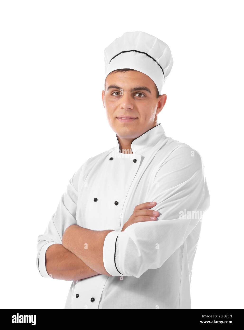 Young handsome chef cook isolated on white Stock Photo - Alamy