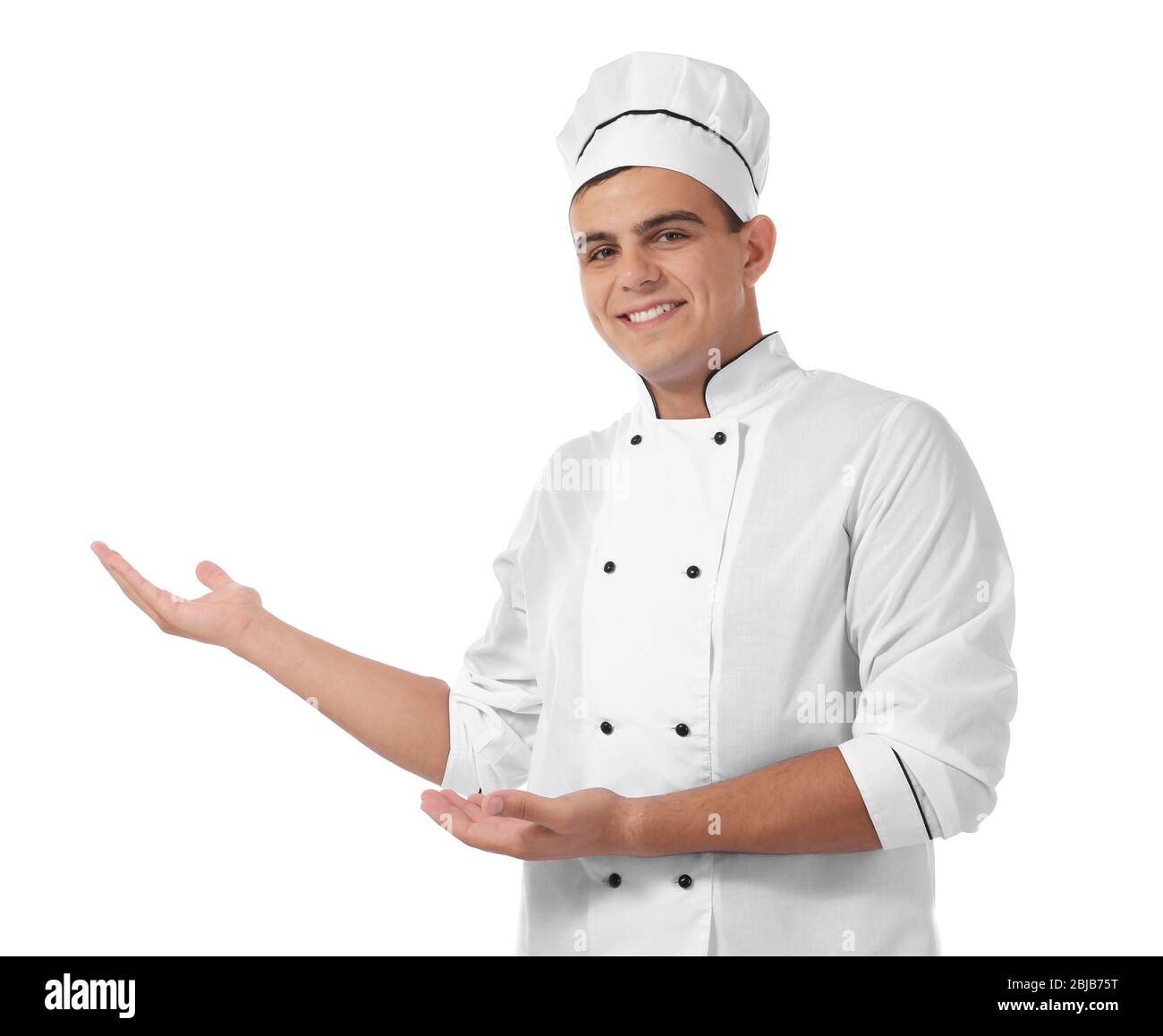 Young handsome chef cook isolated on white Stock Photo - Alamy