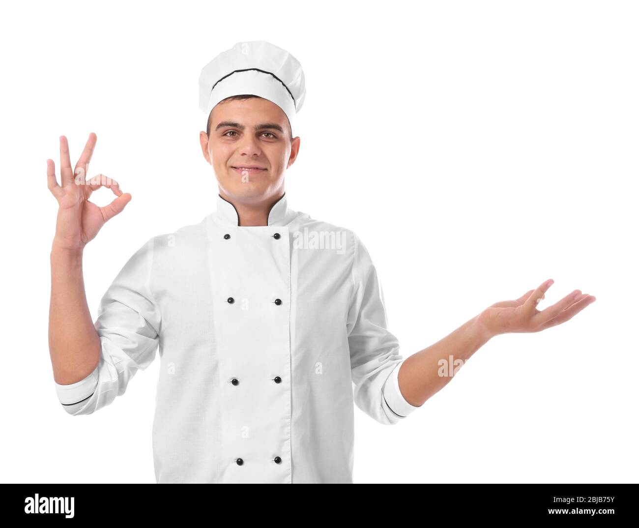 Young handsome chef cook isolated on white Stock Photo - Alamy