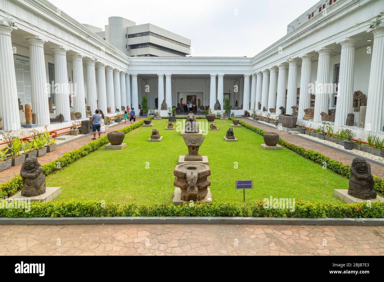 Jakarta, Indonesia - July 14, 2019: General view of the inner courtyard ...