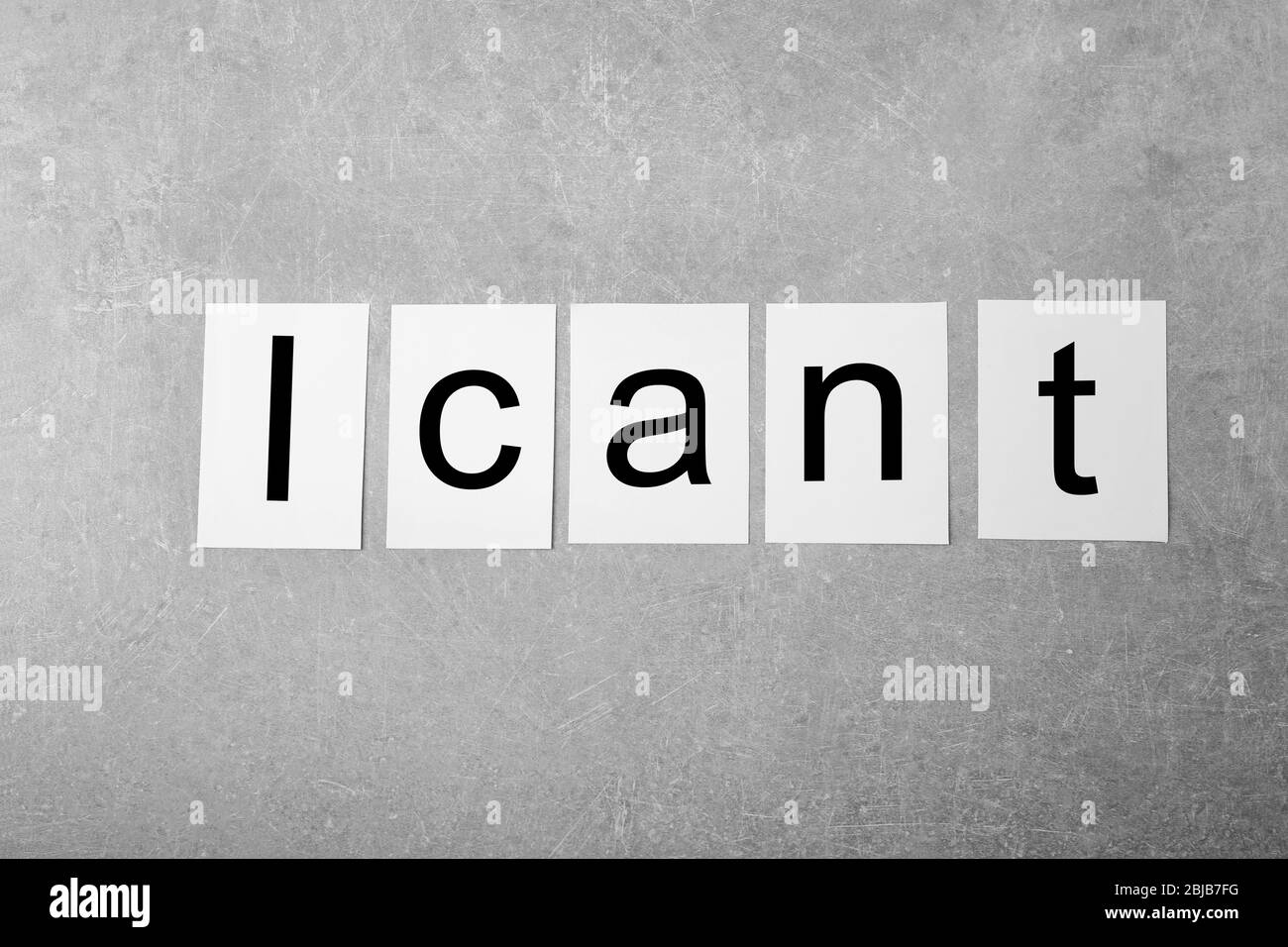 Turning phrase I CANT to phrase I CAN Stock Photo - Alamy