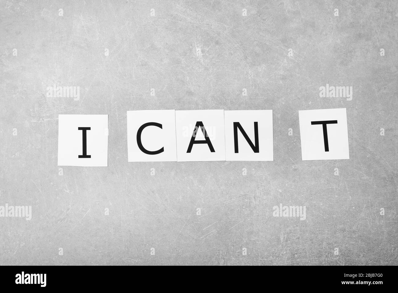 Turning phrase I CANT to phrase I CAN Stock Photo - Alamy
