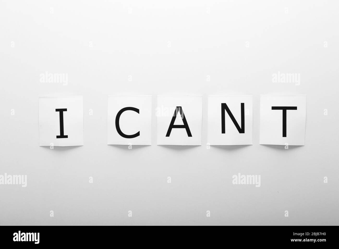 Turning phrase I CANT to phrase I CAN Stock Photo - Alamy