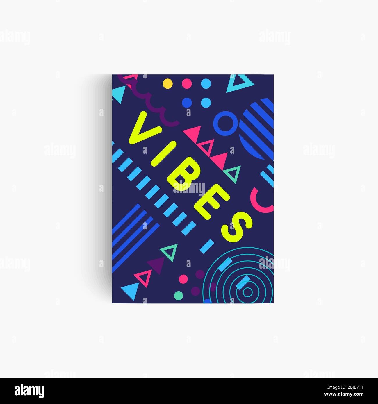 good vibes poster template, art creative pattern on dark blue ...