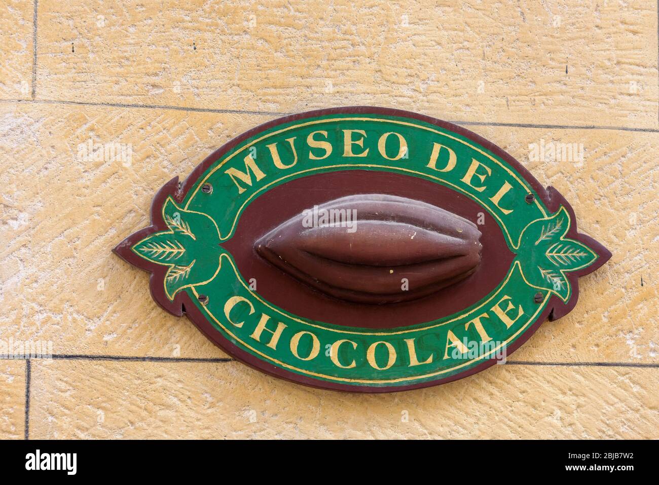 Old Havana, Cuba. Sign of Museo del Chocolate, Café Fábrica de ...
