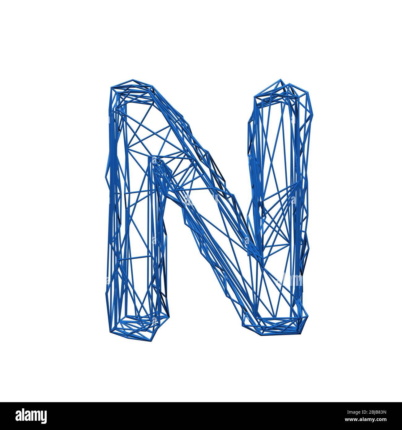 Letter N wire frame low poly alphabet. 3D rendering Stock Photo - Alamy