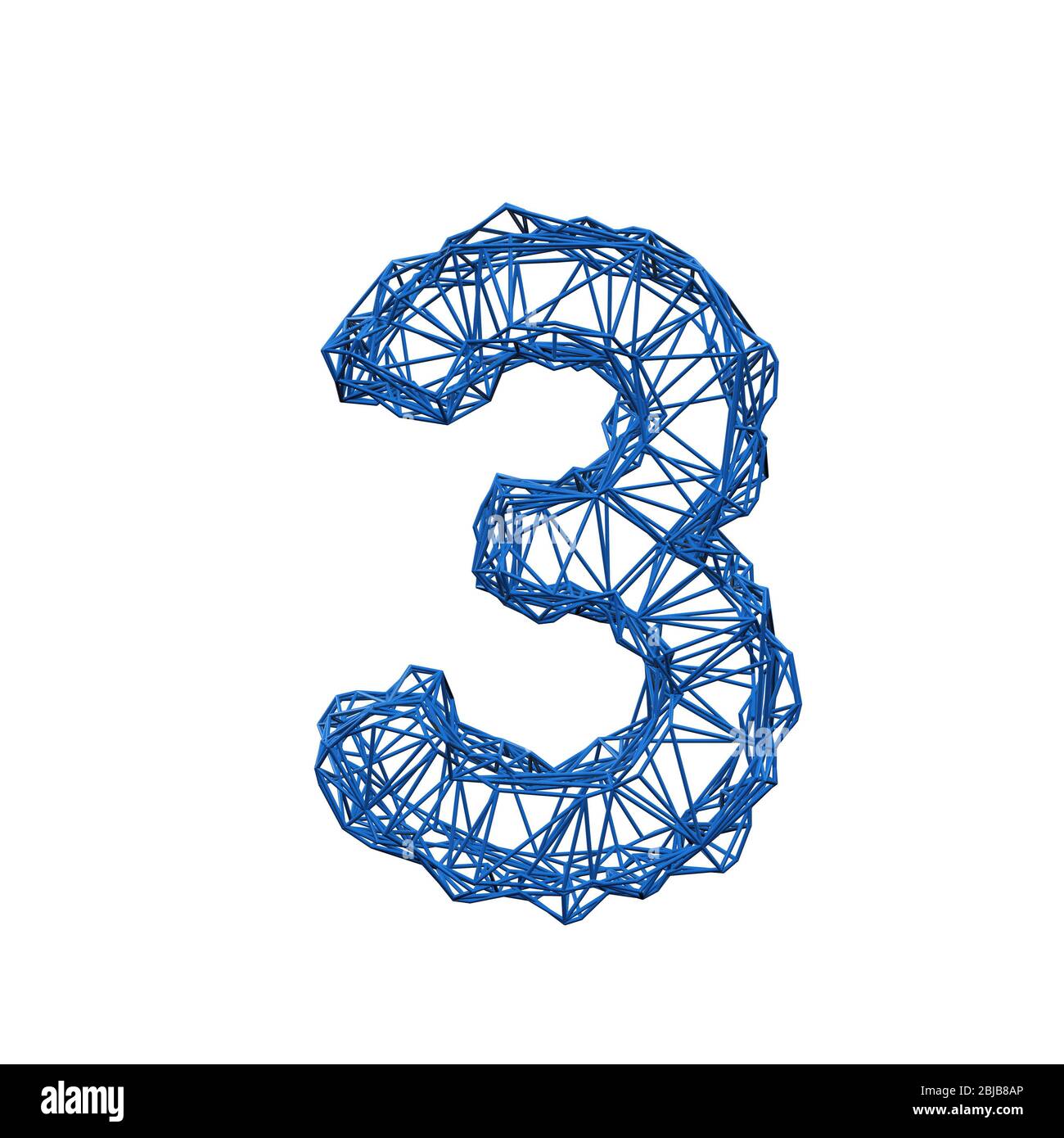 Number 3 wire frame low poly alphabet. 3D rendering Stock Photo - Alamy