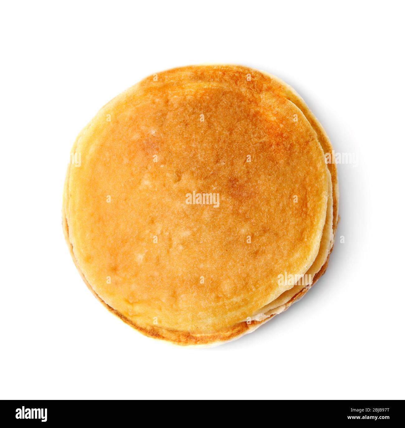 Tasty pancakes isolated on white, top view Stock Photo - Alamy