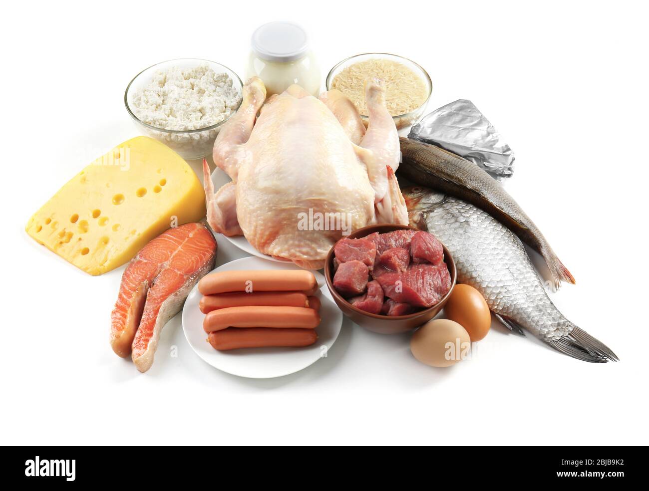 Meat fish eggs protein Cut Out Stock Images & Pictures - Alamy