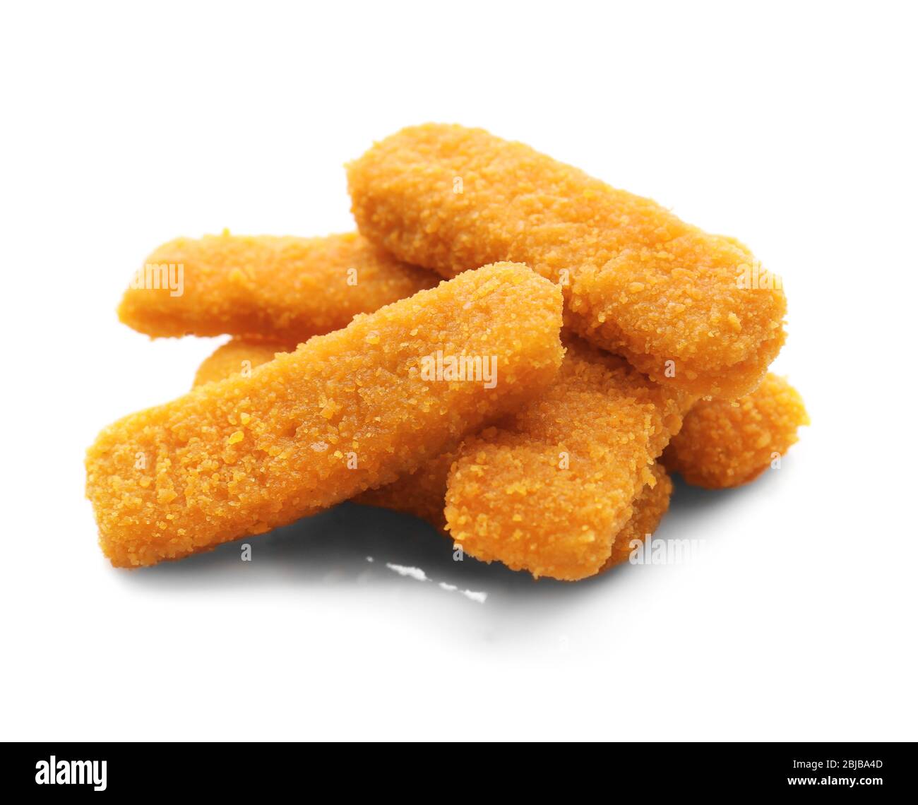 Tasty fish nuggets, isolated on white Stock Photo - Alamy