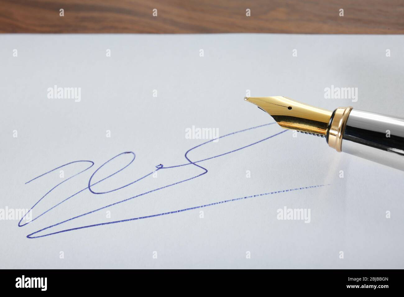Notary public signature and fountain pen, close up view Stock Photo - Alamy