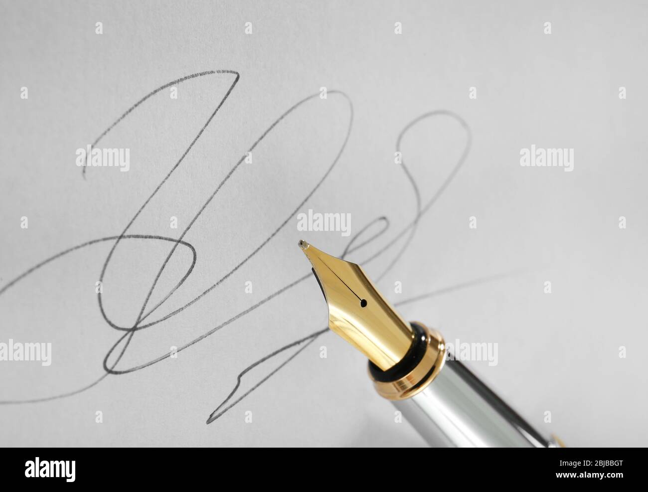 Notary public signature and fountain pen, close up view Stock Photo - Alamy