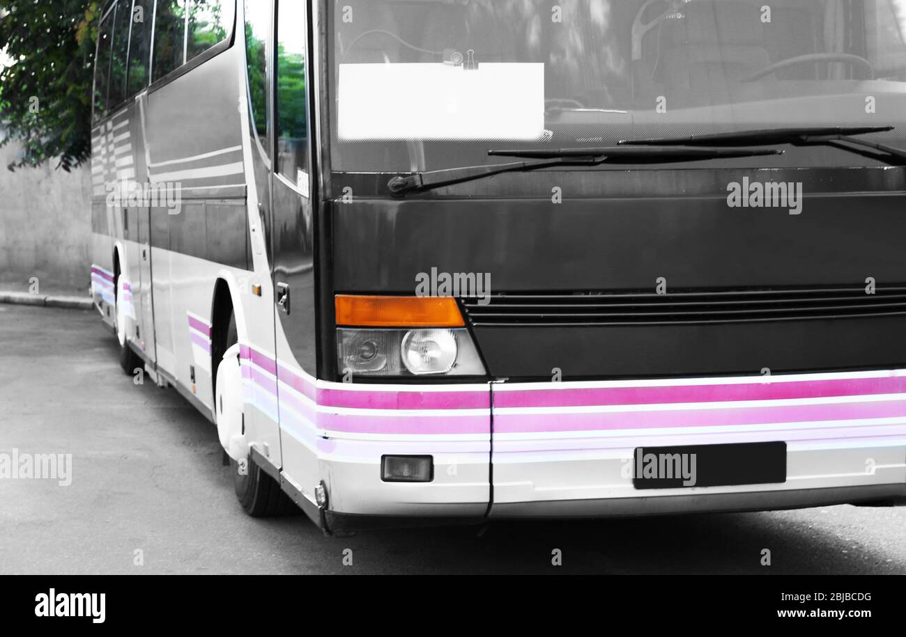 Big bus on a parking Stock Photo - Alamy