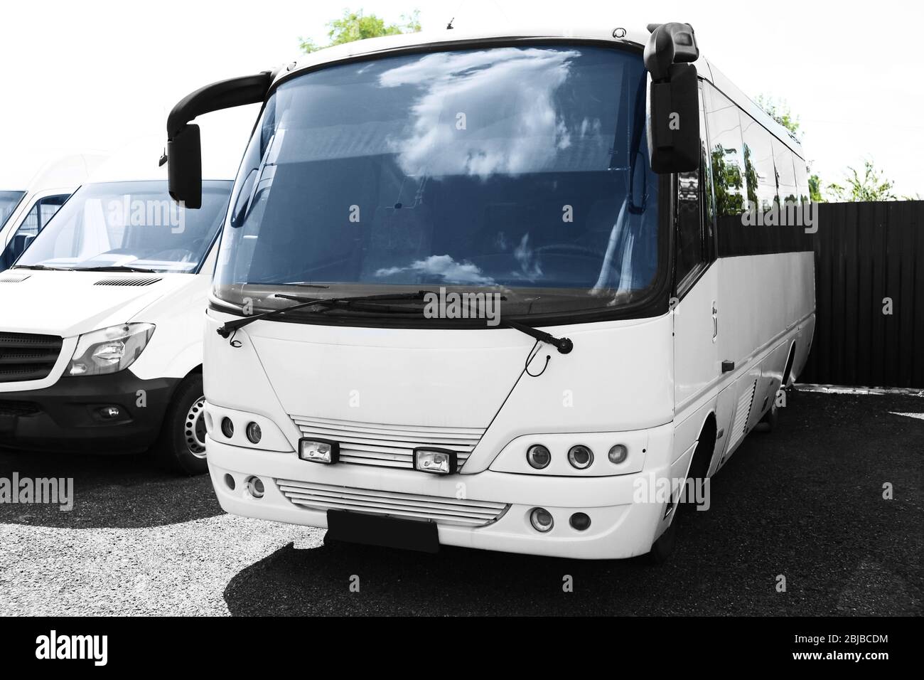 Big bus on a parking Stock Photo - Alamy
