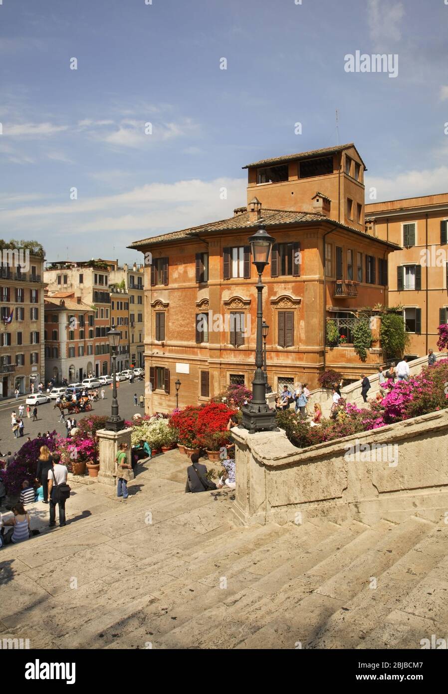 Spanish steps on Piazza di Spagna (Spanish square) in Rome. Italy Stock ...