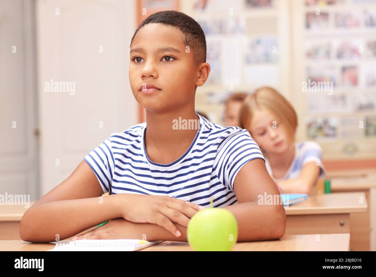 Cute schoolchildren in classroom on lesson Stock Photo - Alamy