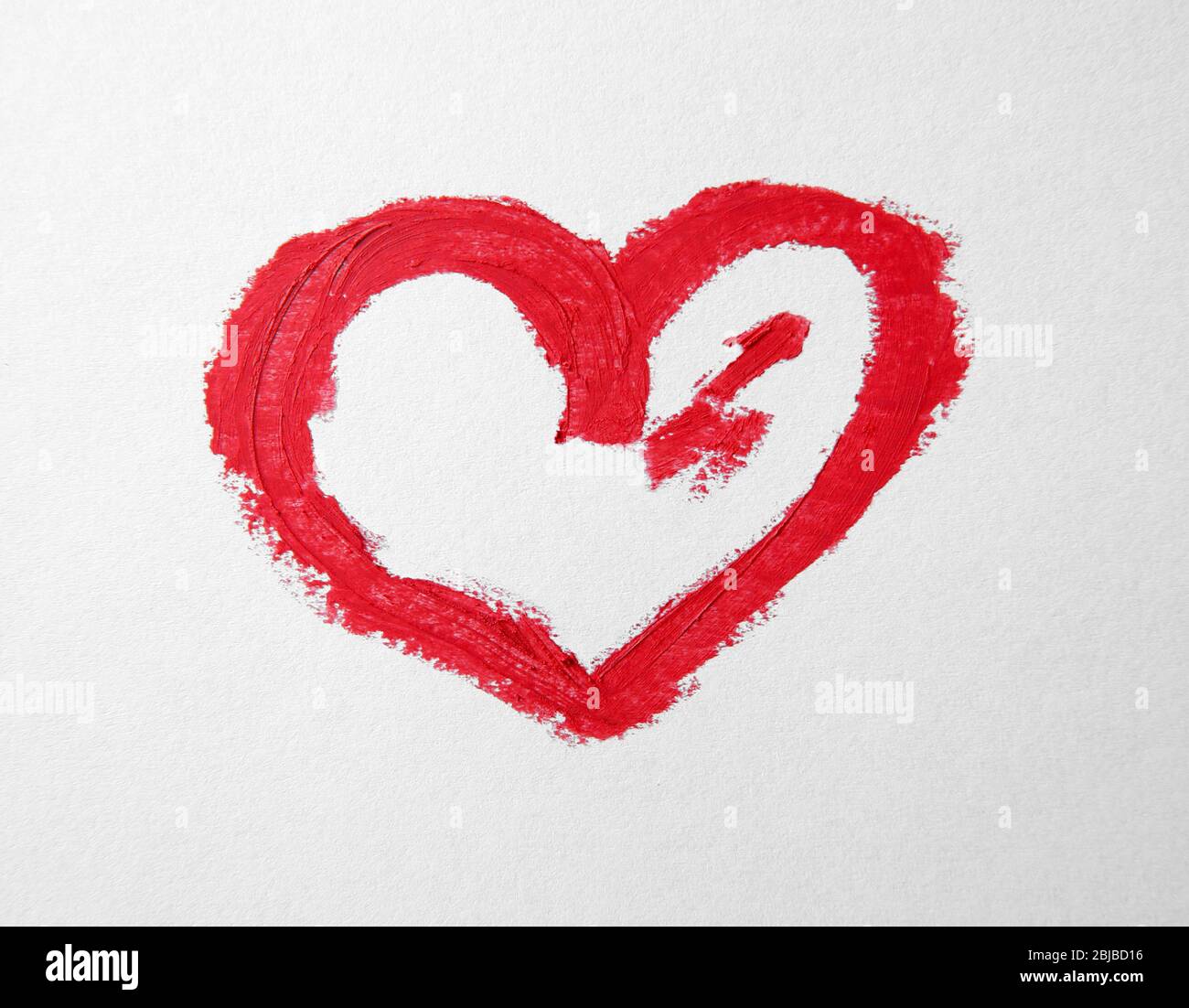 Red drawn heart isolated on white Stock Photo - Alamy