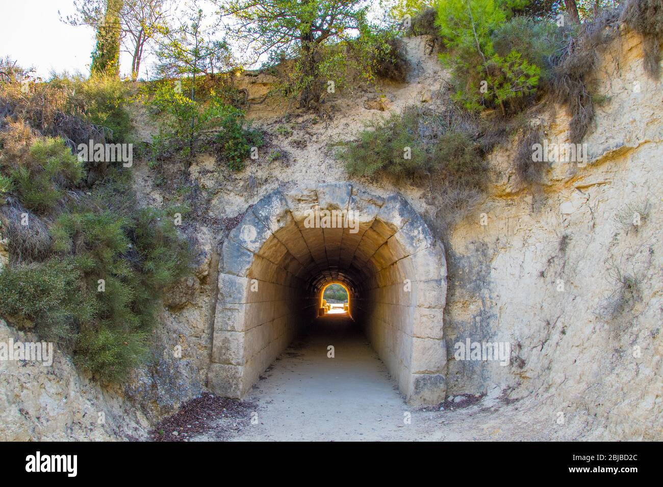 Entrance tunnel from where the athletes entered to the ancient ...