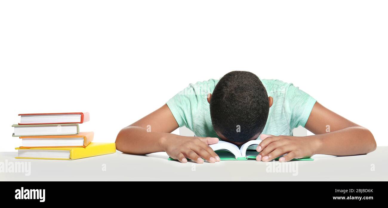 African american boy sleeping on book hi-res stock photography and ...