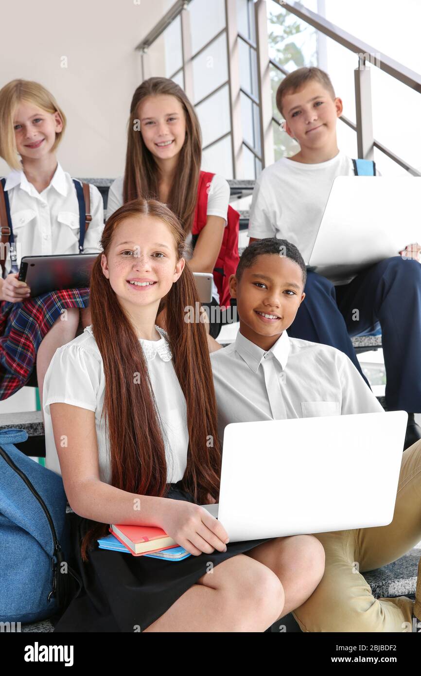 Studying on school steps hi-res stock photography and images - Alamy