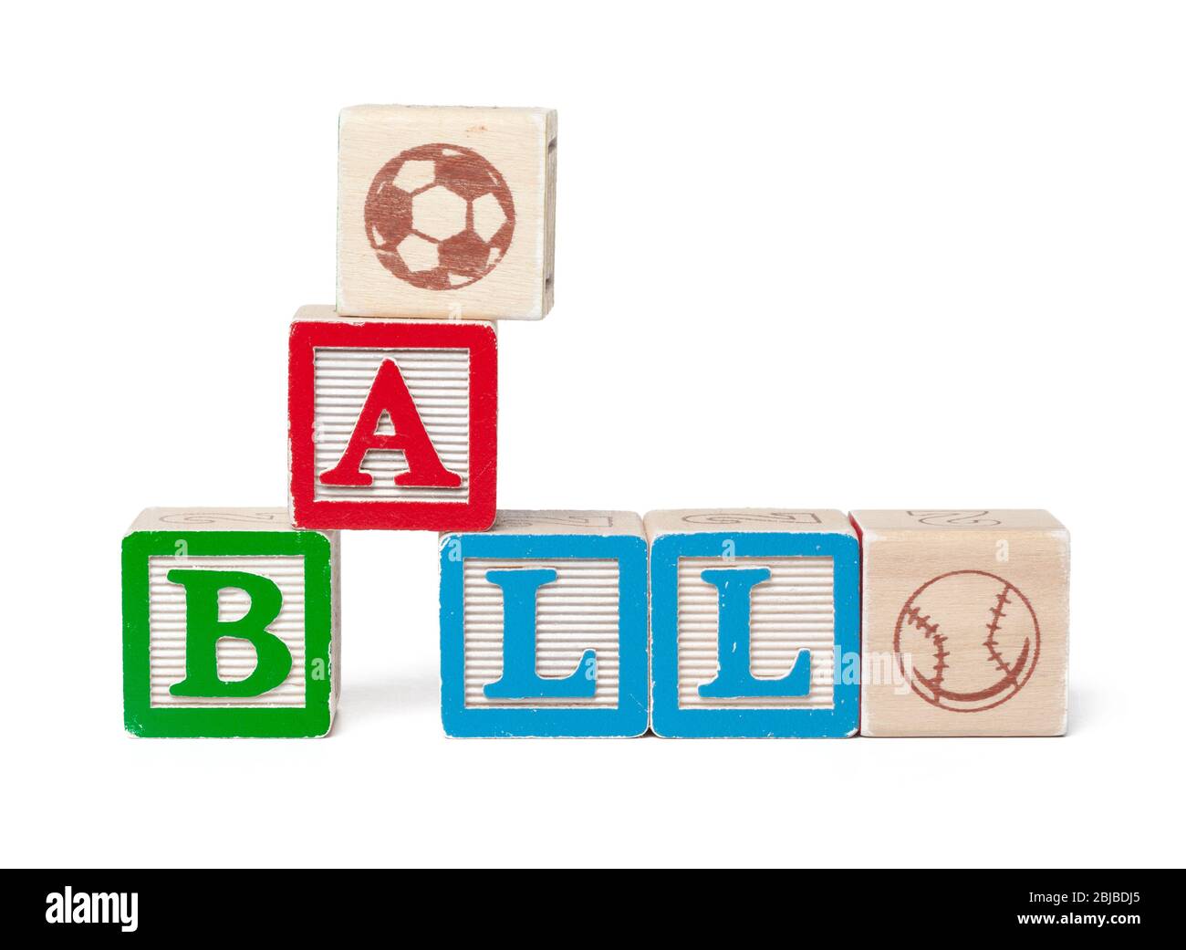 Colorful alphabet blocks. Word ball isolated on white background Stock ...
