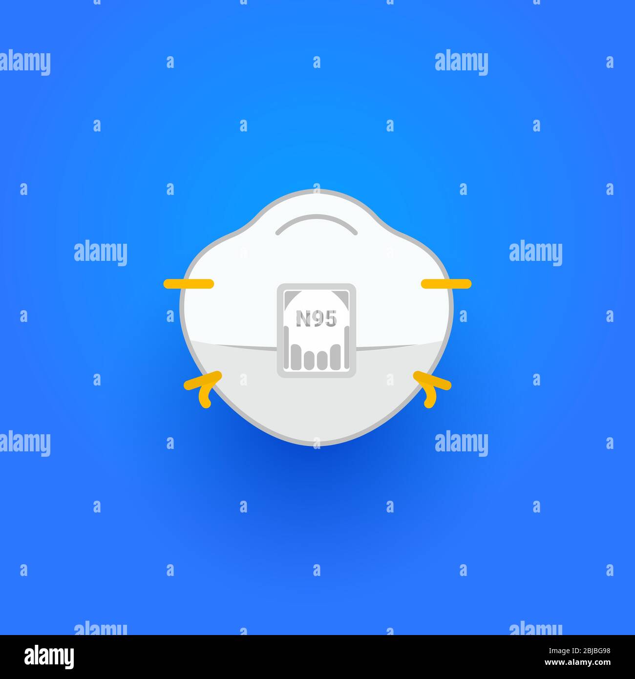 n95 protection mask to protect against air pollution isolated on blue ...