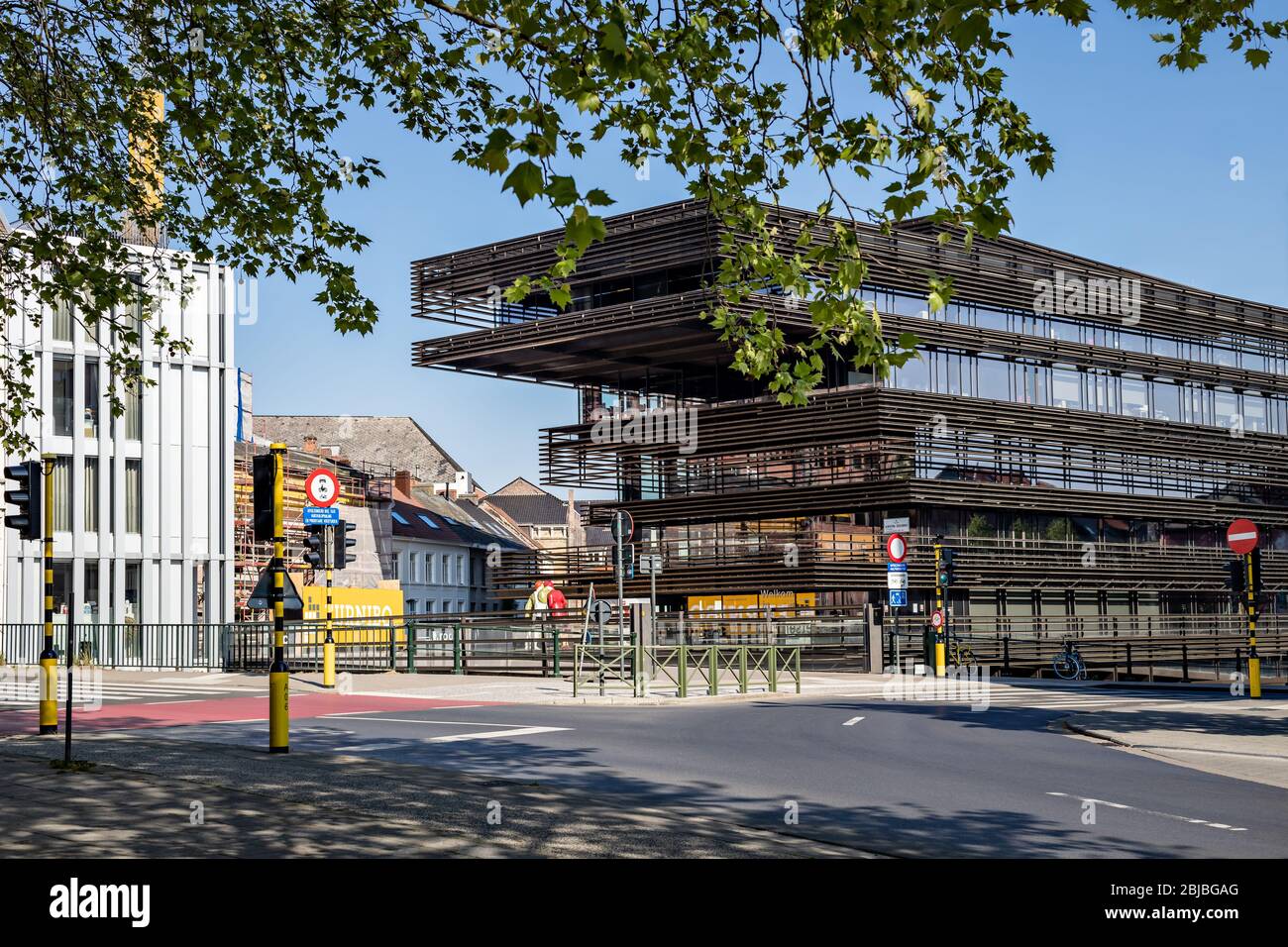 Ghent, Belgium - April 26, 2020: View of the city library De Krook ...