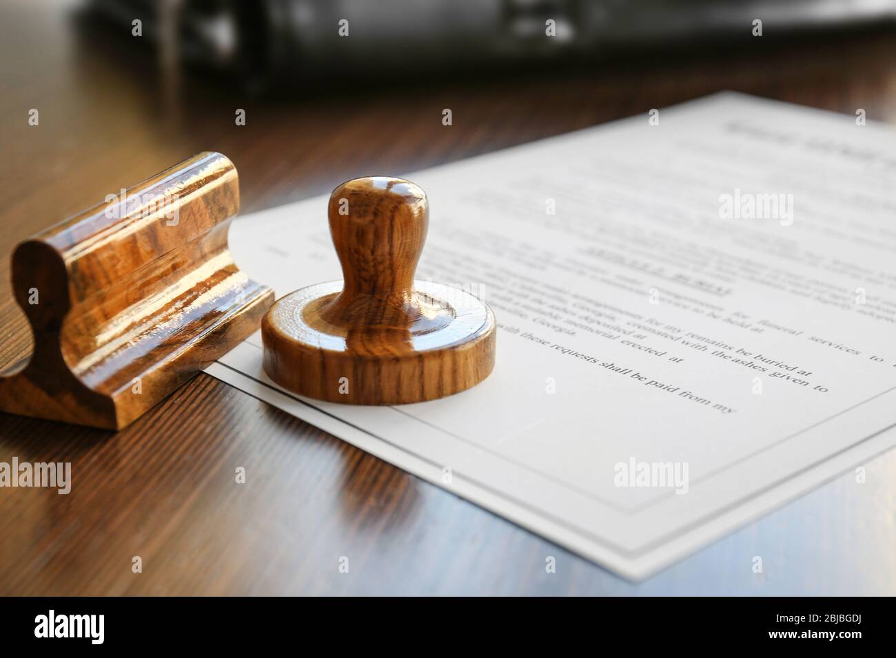 Modern notarial stamp on old document, closeup Stock Photo - Alamy