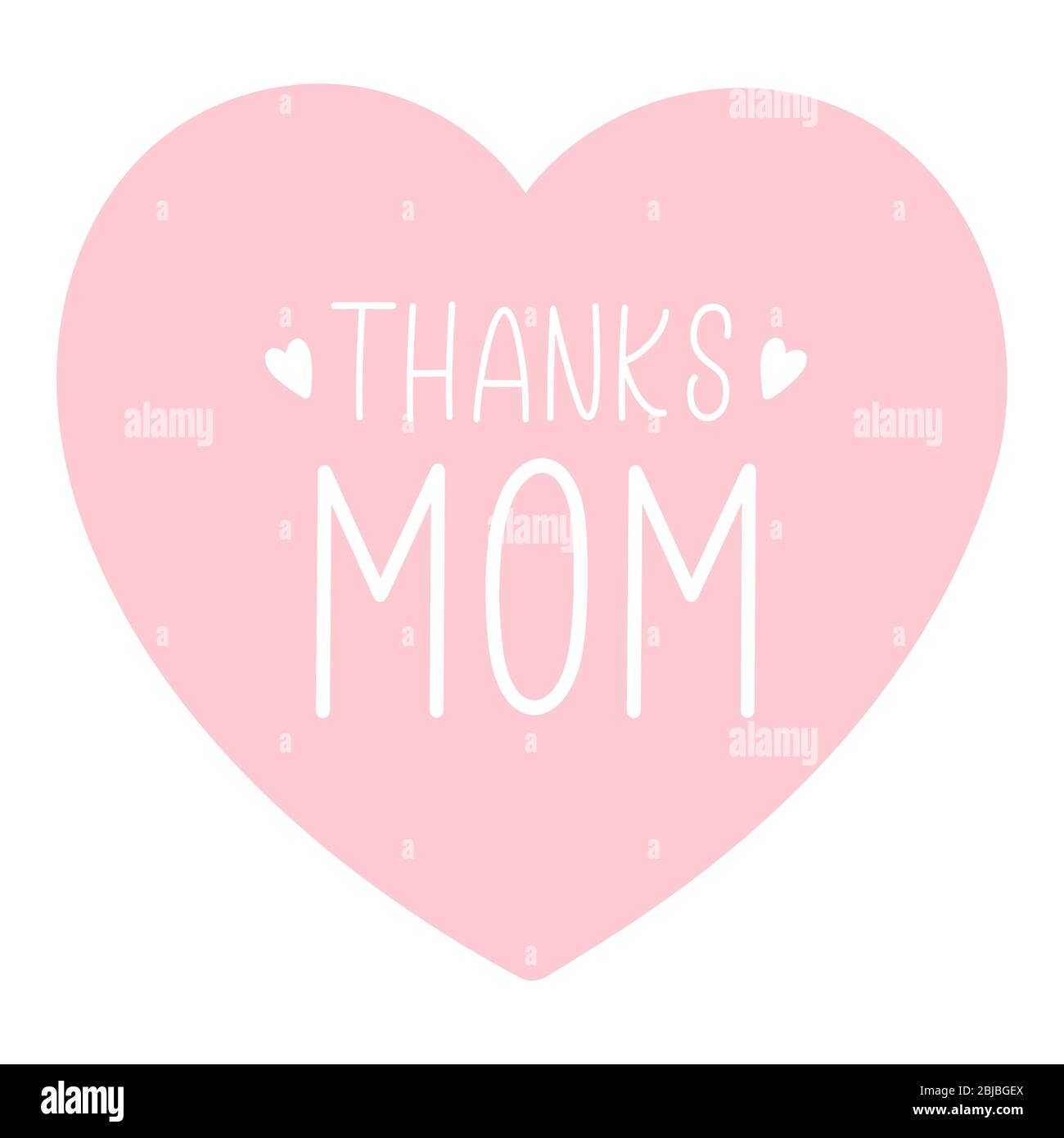 Hand sketched "Thanks Mom" Lettering for postcard, invitation, poster ...