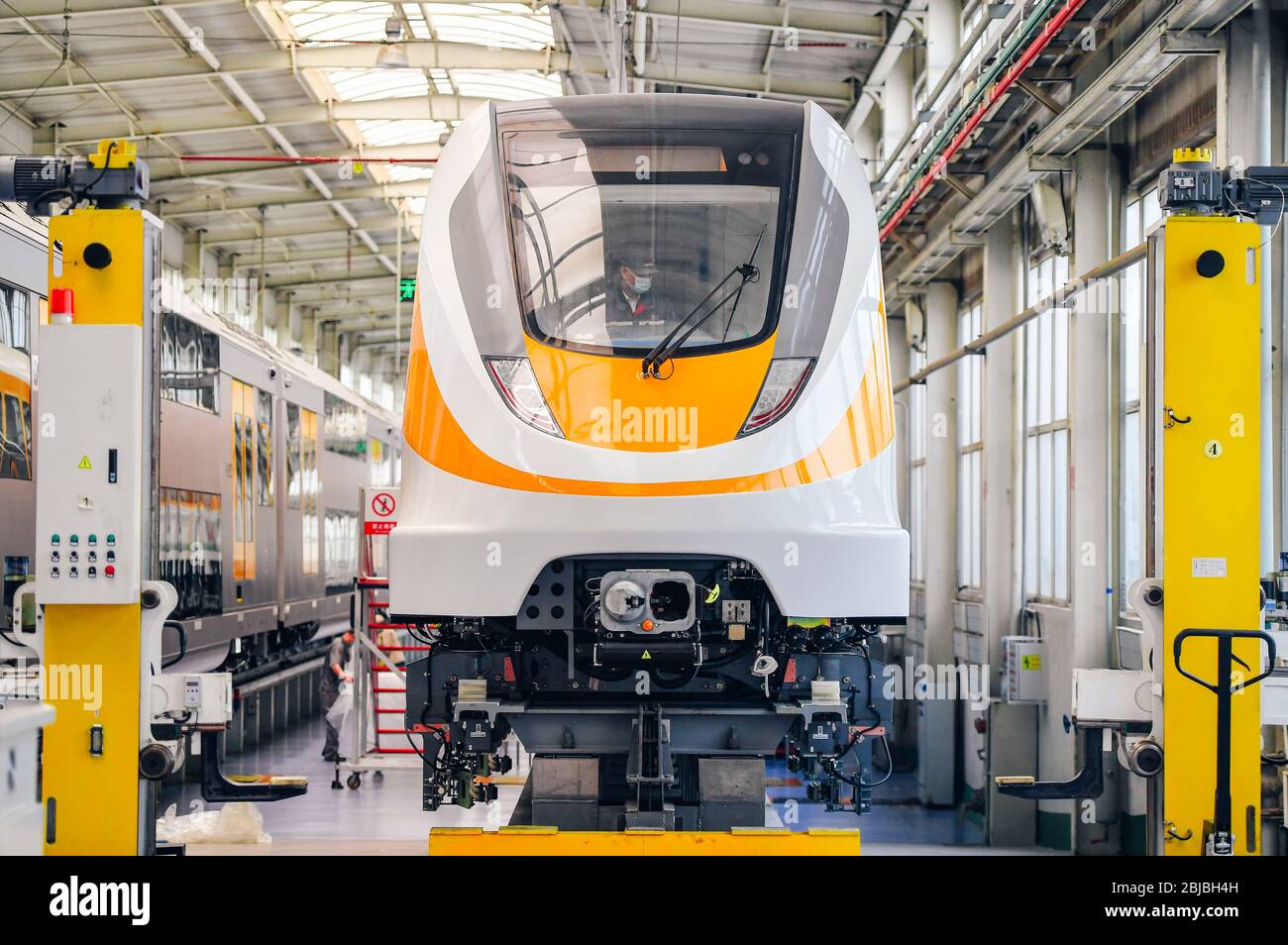 Changchun, China's Jilin Province. 29th Apr, 2020. An employee of CRRC ...
