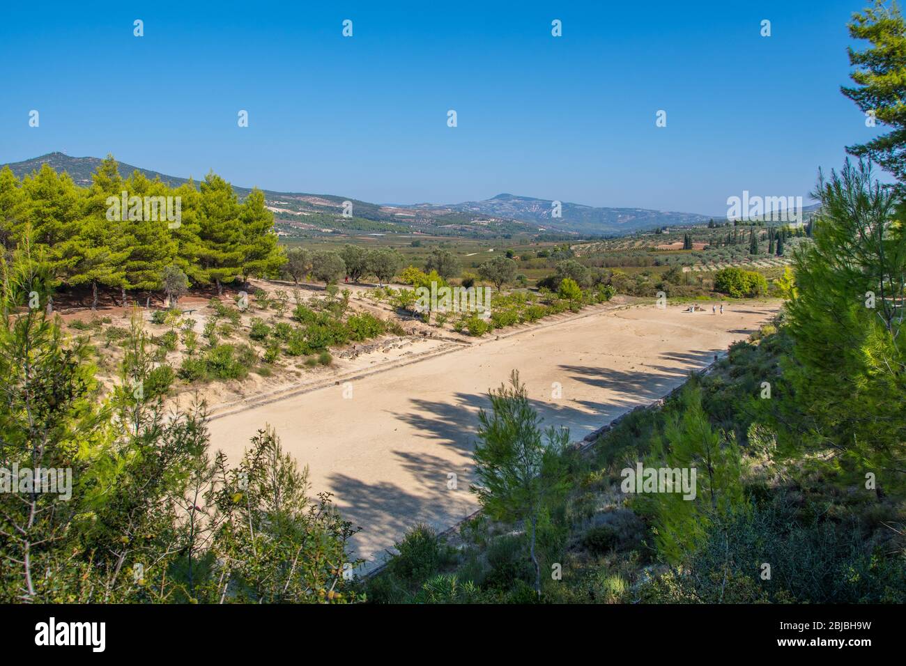 Stadium of the Panhellenic Games at archaeological site of Nemea in ...