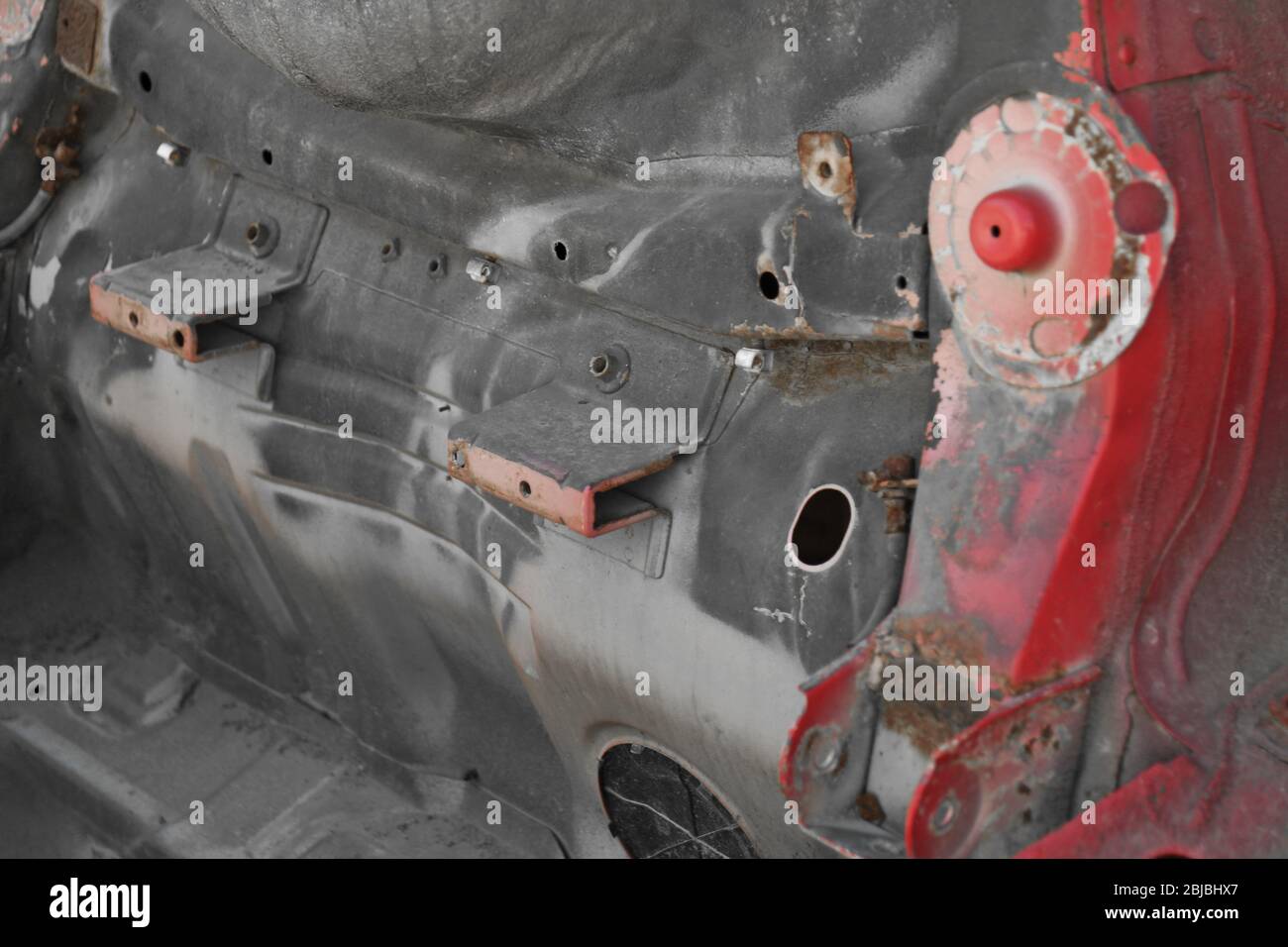 Destroyed car, close up Stock Photo - Alamy