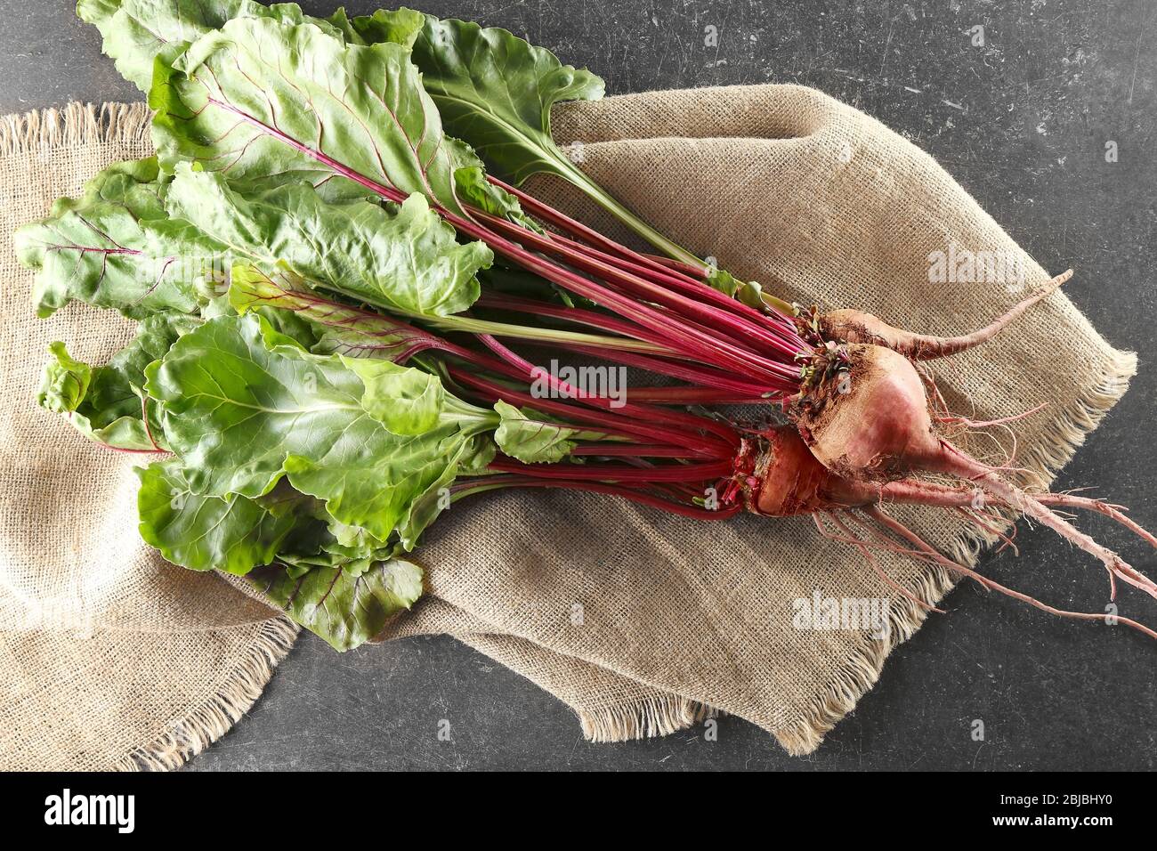 Bunch of young beets on bagging Stock Photo - Alamy