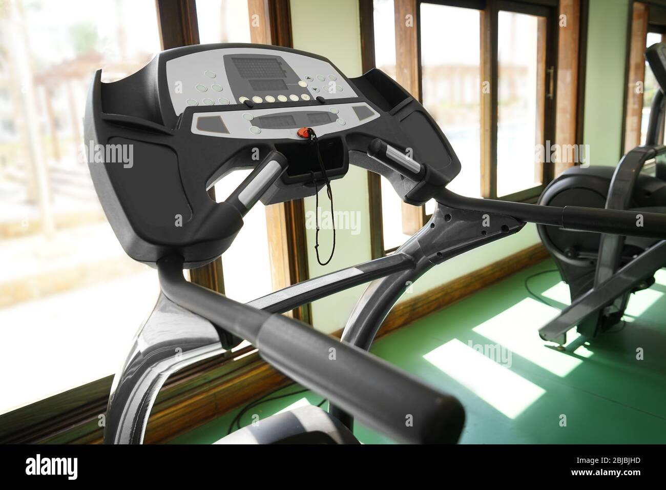 Treadmill panel, closeup Stock Photo - Alamy