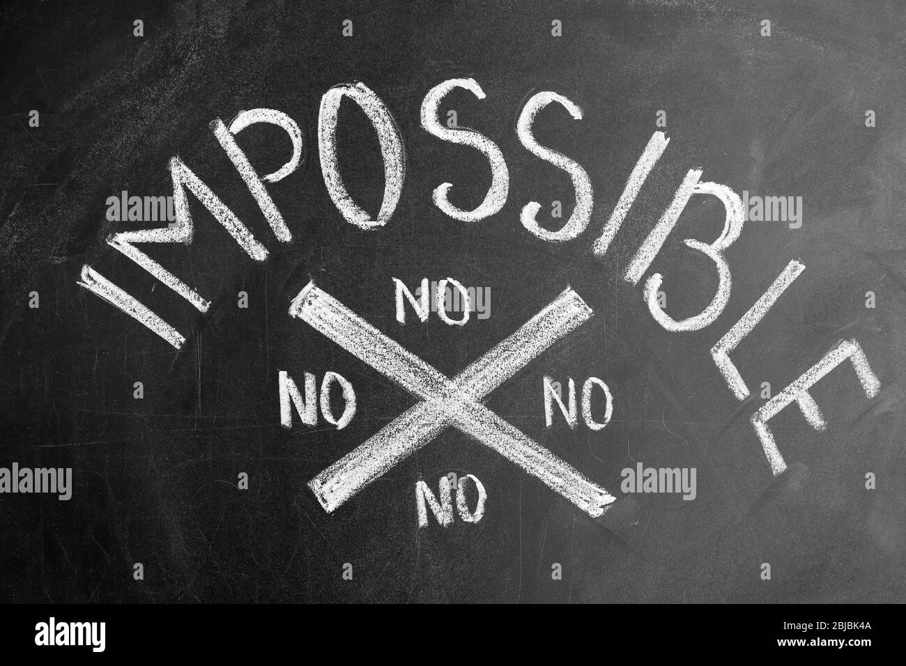 Impossible word on chalkboard Stock Photo - Alamy