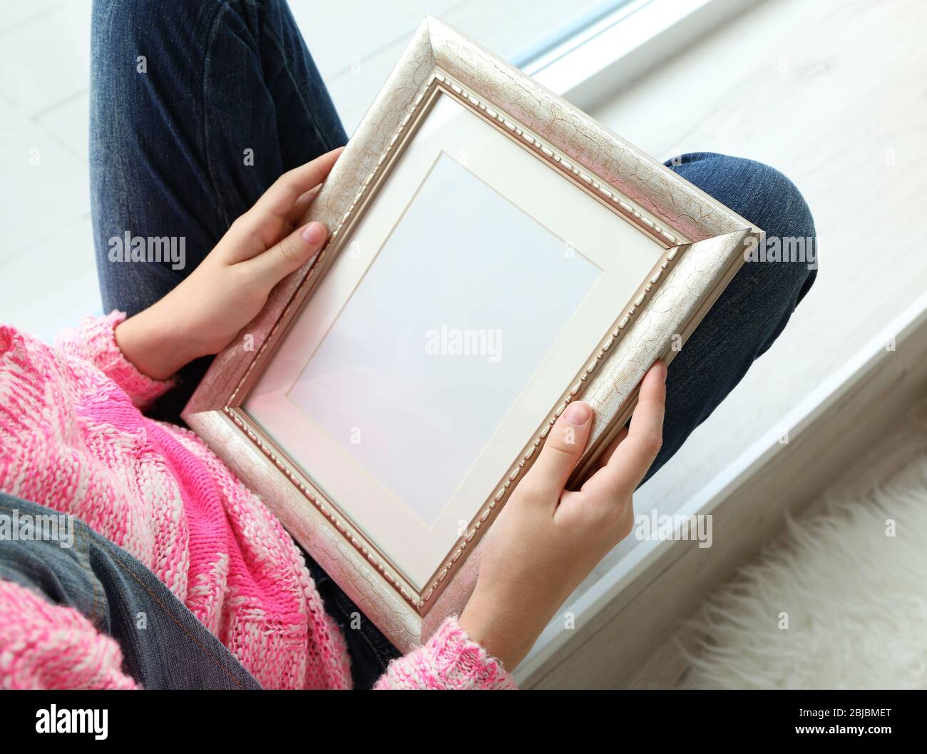 School photo girl frame hi-res stock photography and images - Alamy