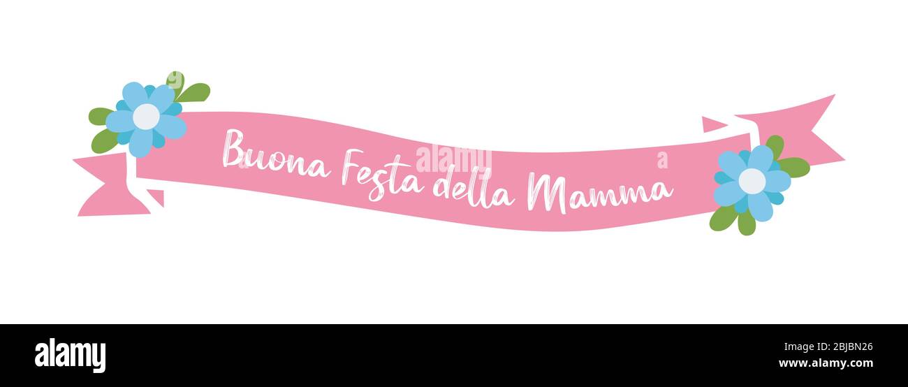 Hand drawn Banner with "Buona Festa della Mamma" quote in Italian ...