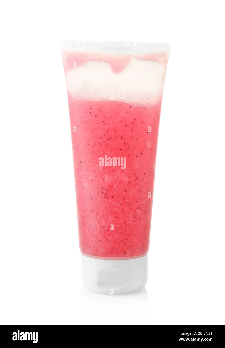 Tube of natural scrub on white background Stock Photo - Alamy