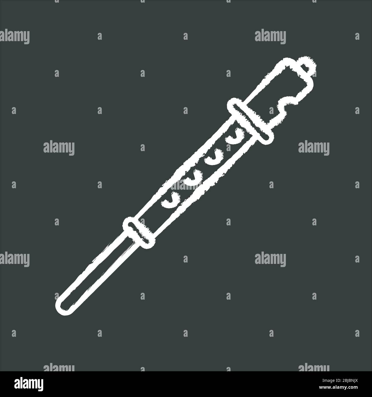 Flute chalk white icon on black background Stock Vector Image & Art - Alamy