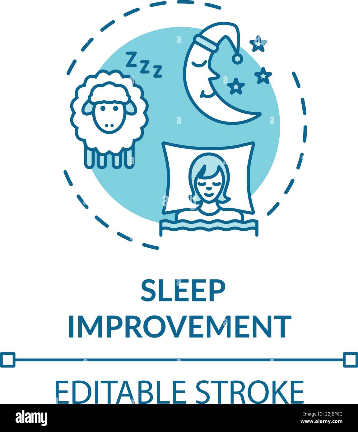 Sleep improvement concept icon Stock Vector Image & Art - Alamy