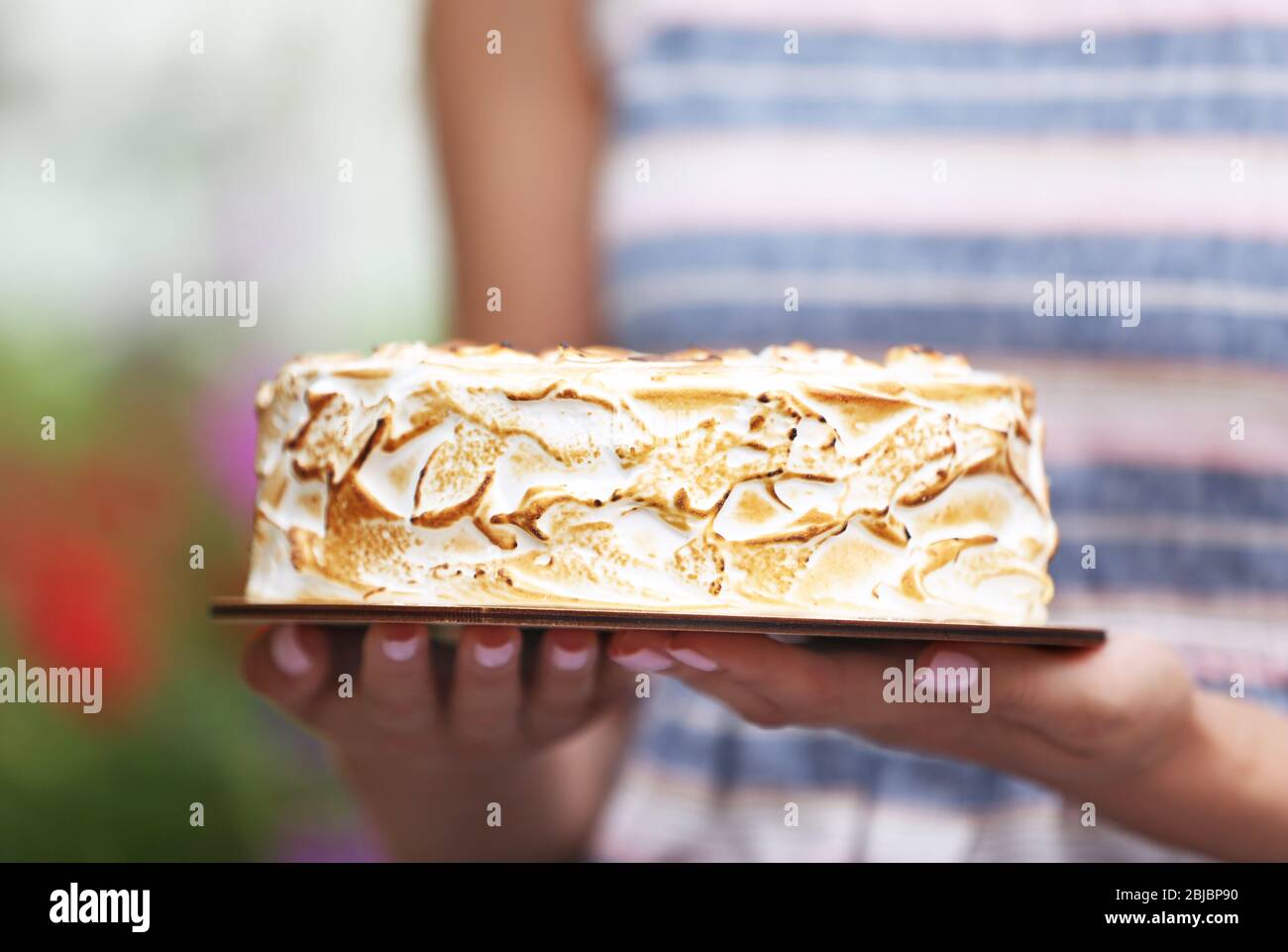 Woman holding delicious cake hi-res stock photography and images - Alamy